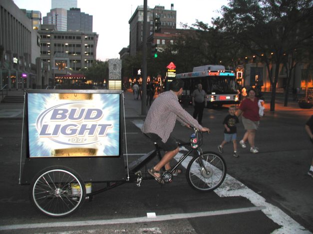 Bud Light billboard bike ad | Main Street PedalTrucks™